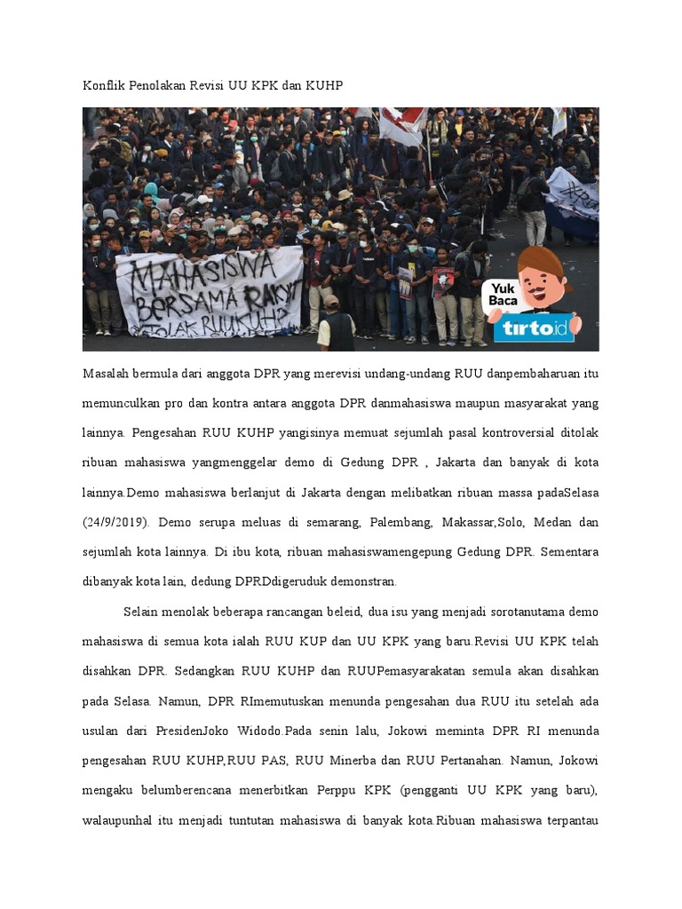 Demo Mahasiswa Tolak RUU KUHP | PDF | Politik