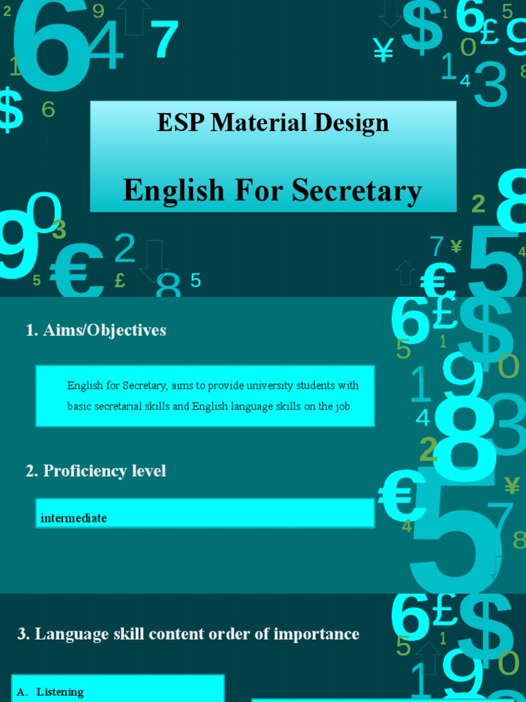 ESP Material Design: English For Secretary | Download Free PDF ...