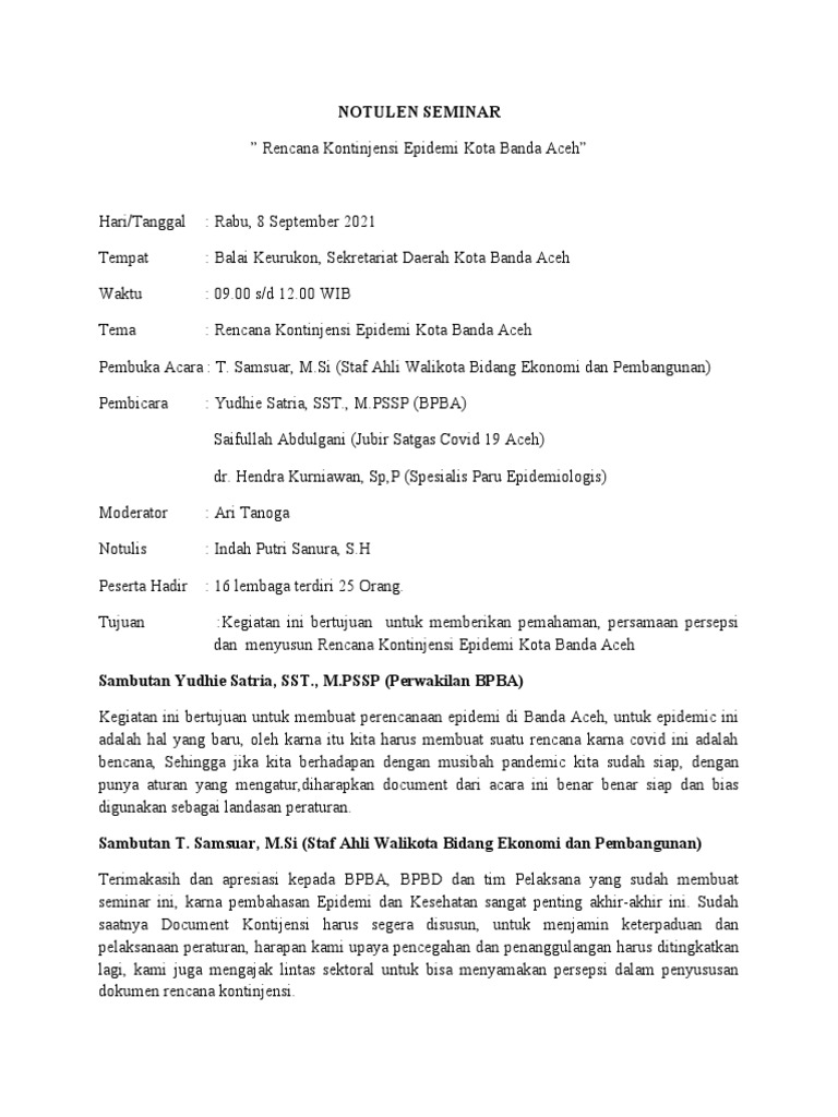 Notulen Seminar | PDF