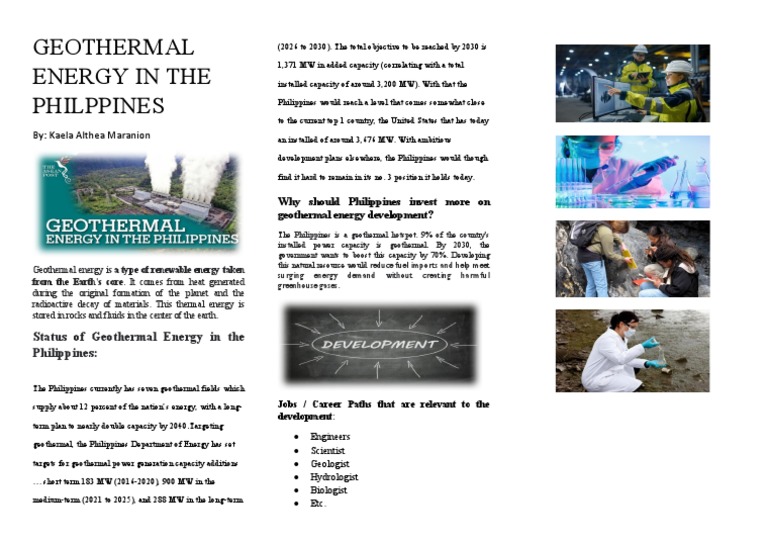 Geothermal Energy in the Philppines Pamphlet | PDF | Geothermal Energy ...