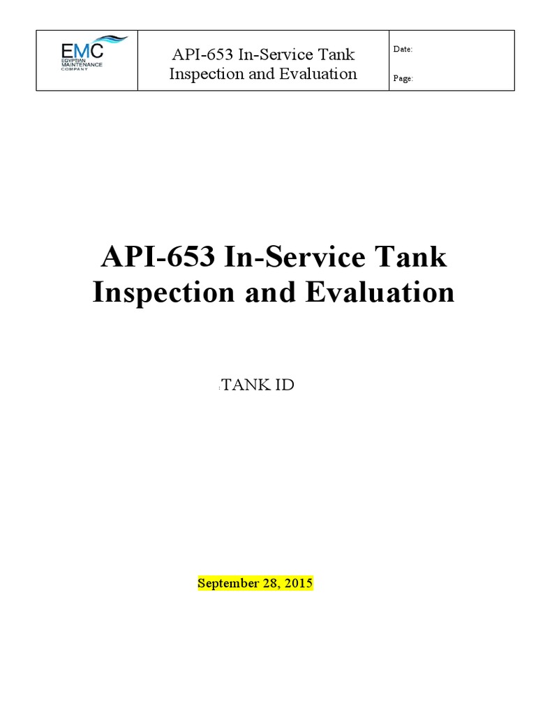 API-653 Tank Inspection Report | PDF | Corrosion | Leak