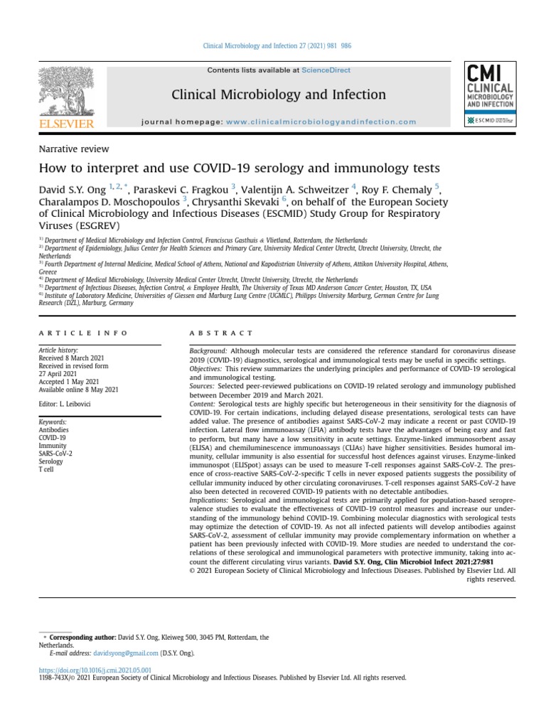 How To Interpret and Use COVID-19 Serology and Immunology Tests | PDF ...