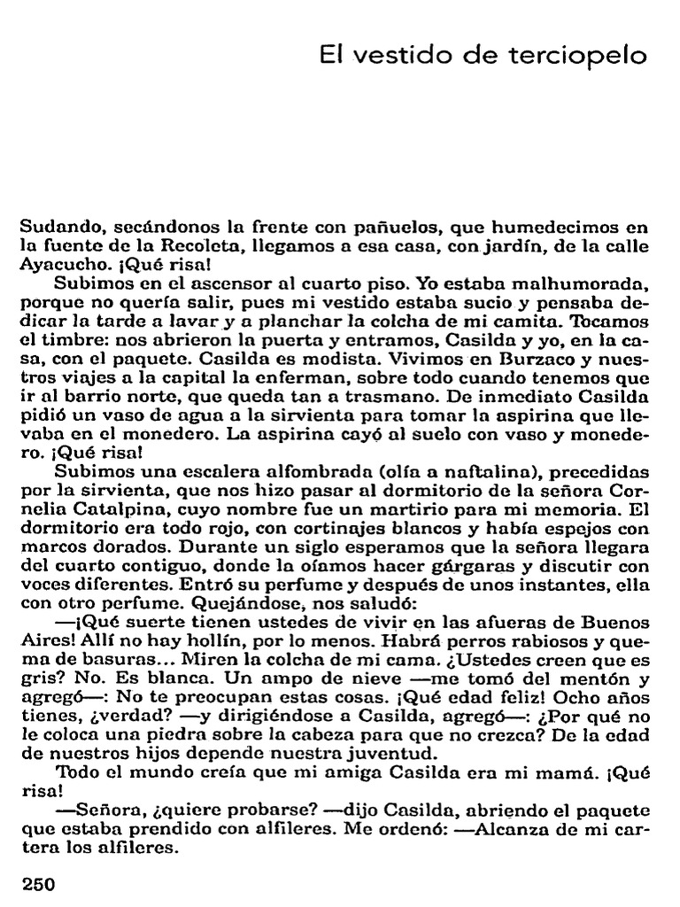 Ocampo, Silvina - El Vestido de Terciopelo | PDF