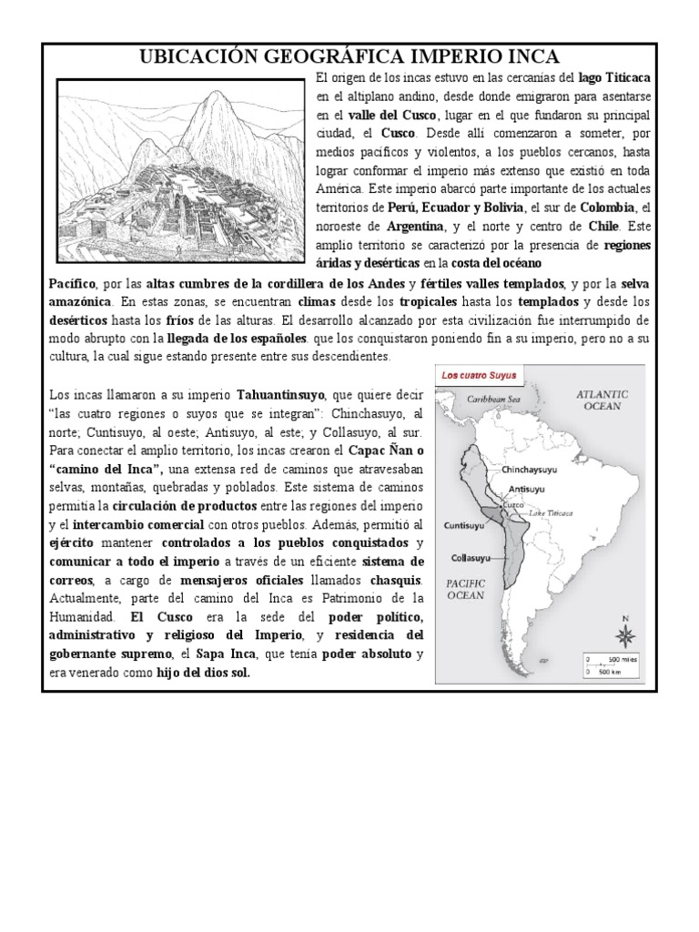 Ubicación Inca Mapa | PDF | Imperio Inca | Andes