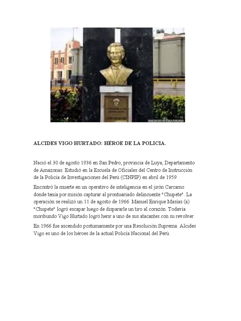 Alcides Vigo Hurtado: Héroe Policial | PDF | Novela negra, policíaca y ...