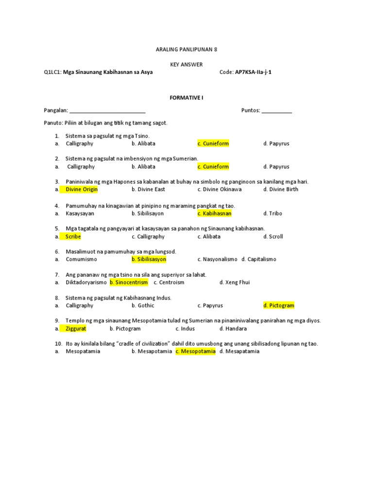 Melcs AP Alingasa | PDF