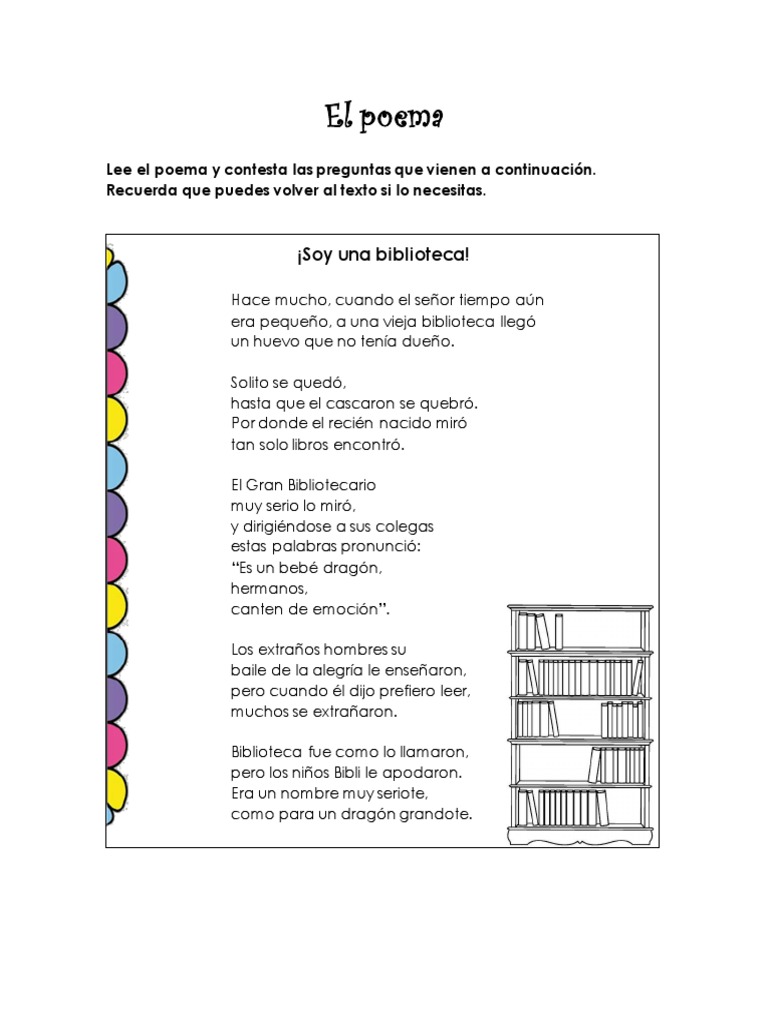 Comprensión Lectora - Poema 2 | PDF