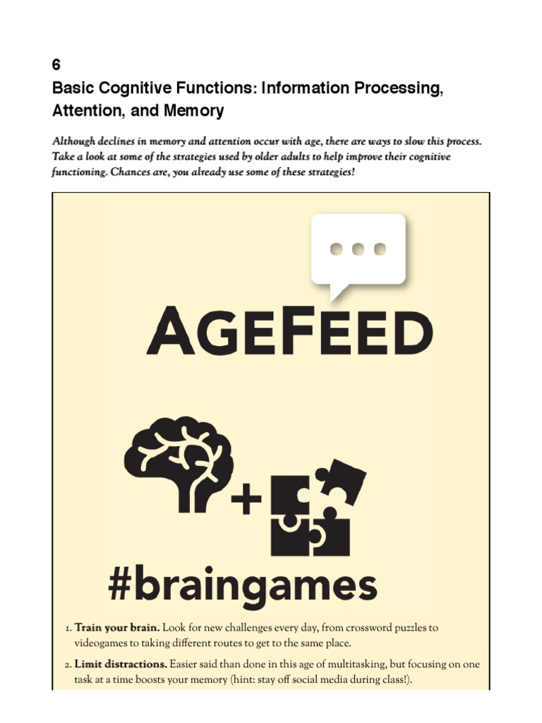 6 Basic Cognitive Functions Information Processing, Attention, and ...
