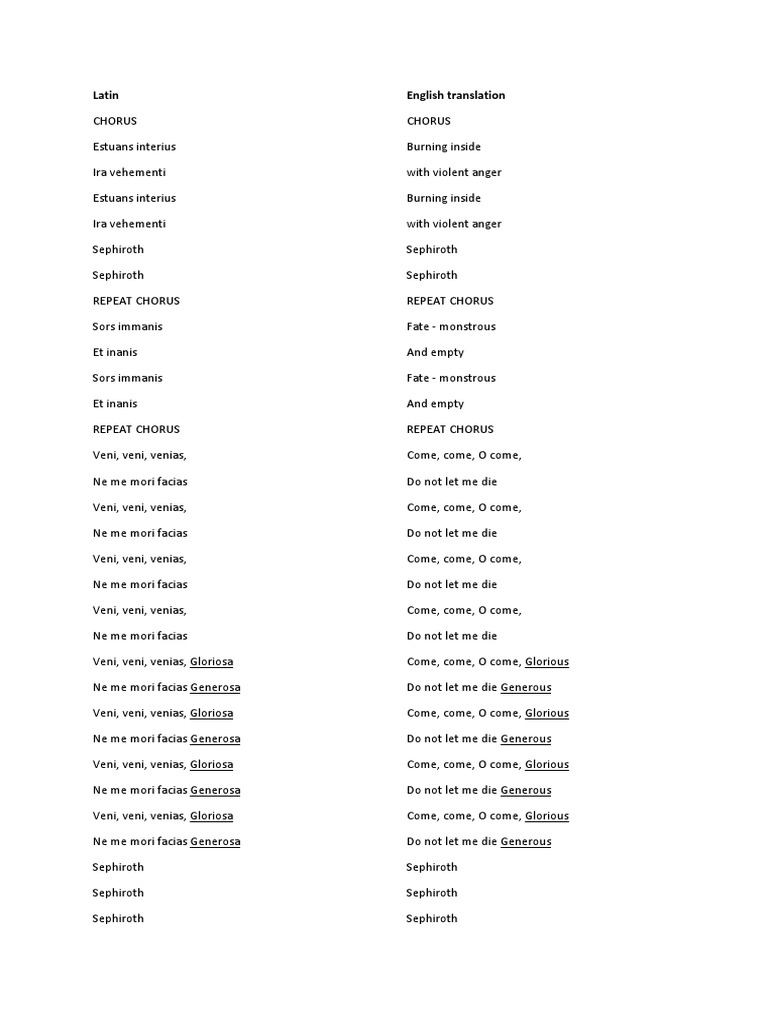 One Winged Angel Lyrics | PDF
