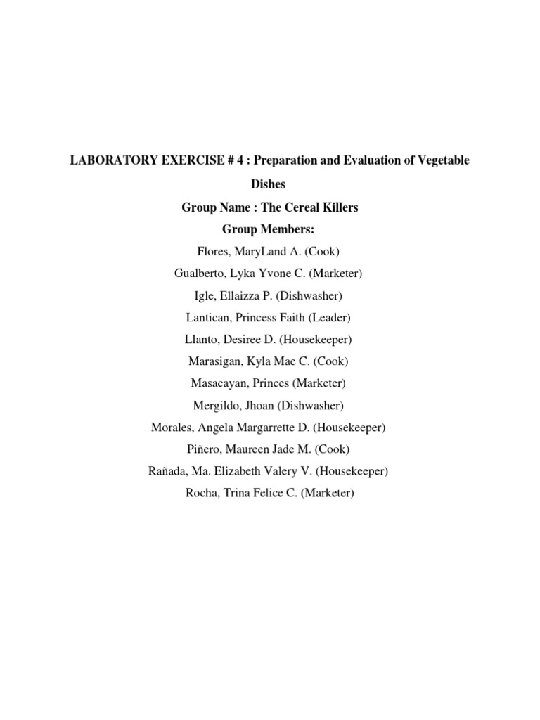 Group 3 - Laboratory Exercise NO. 4 | PDF