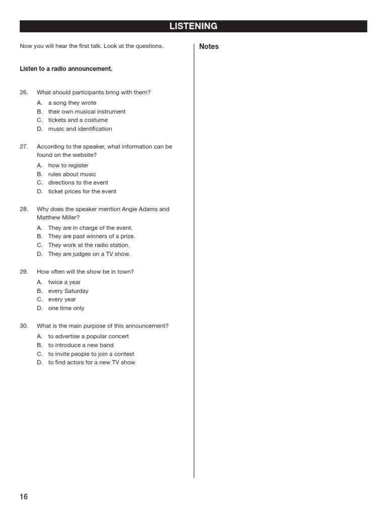 ECCE Sample Test Booklet - Vol 1005-18-21 | PDF