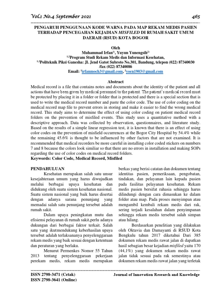 Jurnal Kode Warna | PDF | Medicine | Health Care