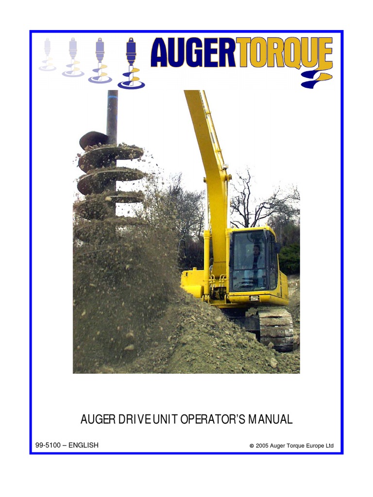 Auger Operator Manual - English Revision 3 | PDF | Crane (Machine ...