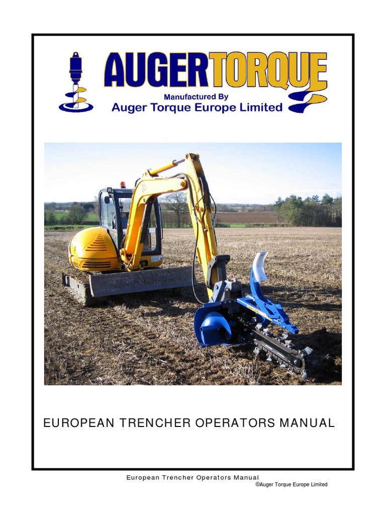 AugerTorque European Trencher Operators Manual | PDF | Trench Warfare ...