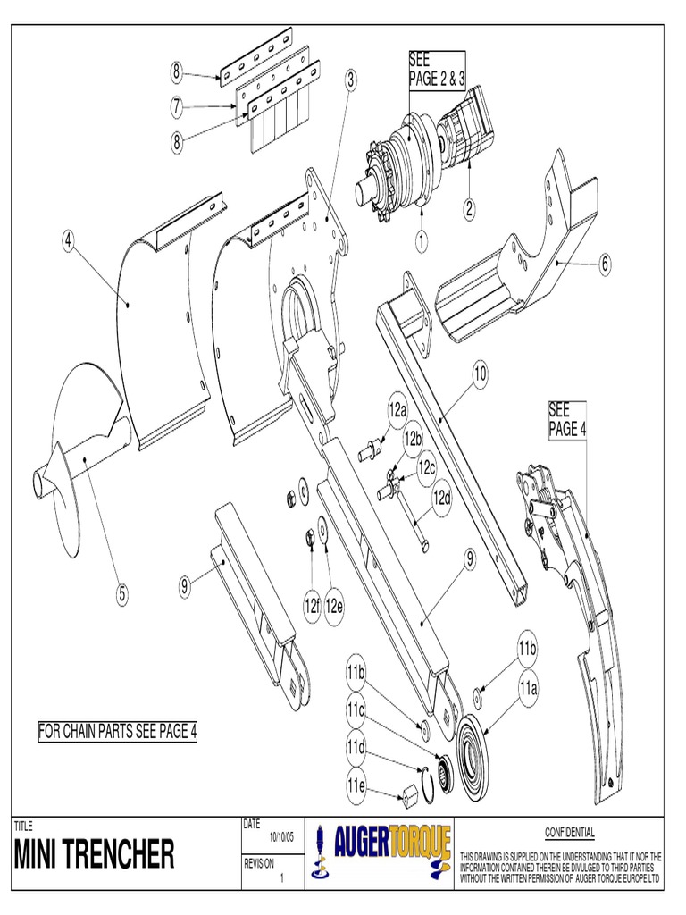Mini Trencher Parts Diagram | PDF | Screw | Equipment