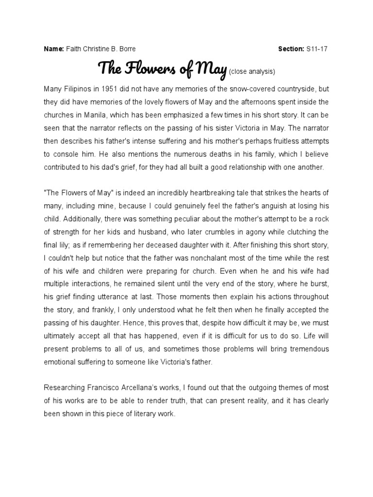 Flowers of May - Close Analysis | PDF | Poetry