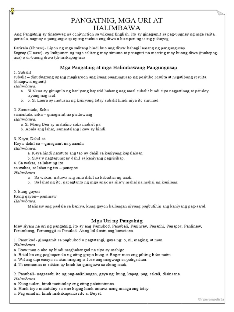 Pangatnig at Transitional Devices1 | PDF