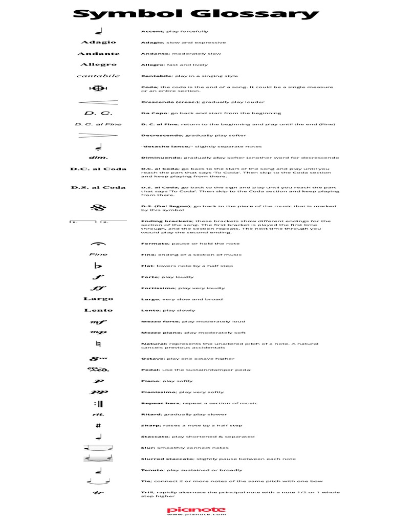 Symbols Glossary | PDF