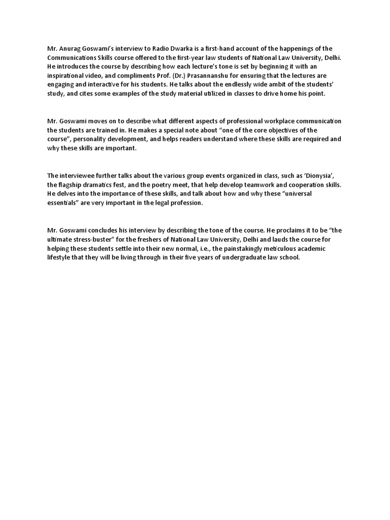 An Insightful Overview of the Communications Skills Course for First ... An Insightful Overview of the Communications Skills Course for First ...