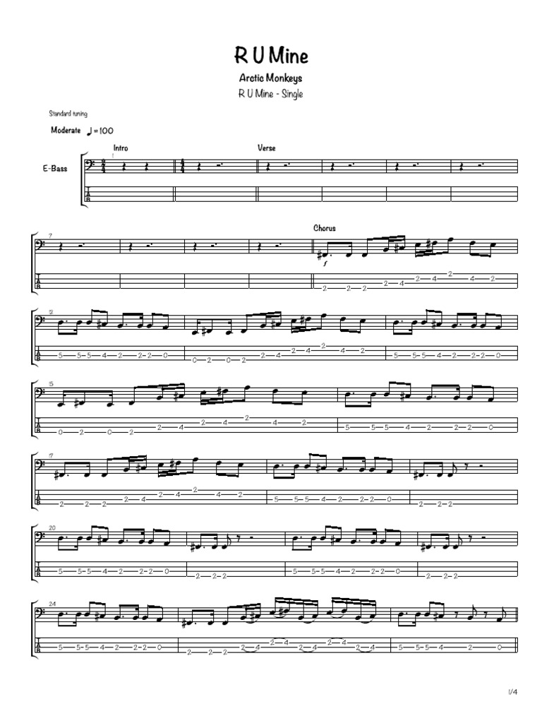 Arctic Monkeys - R U Mine (Bass) | PDF