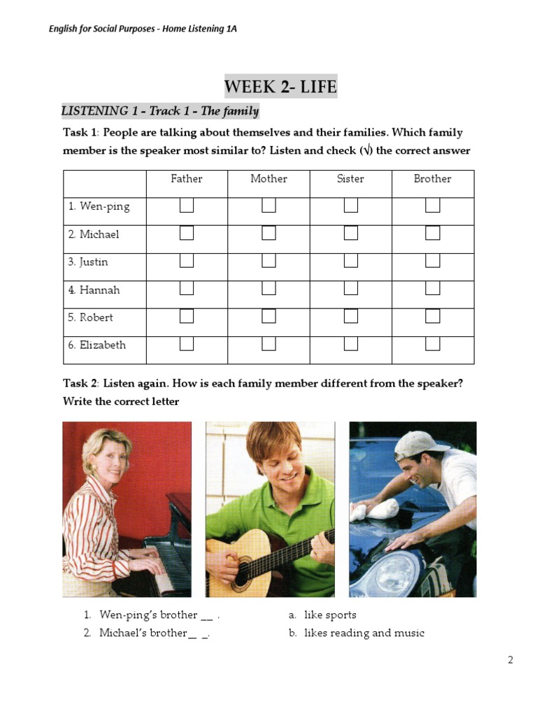 CLC Home Listening W2-4 - Ss | PDF | Foods