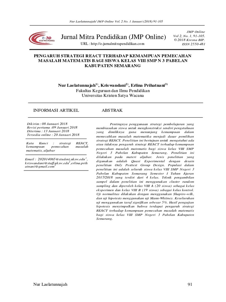 Jurnal Mitra Pendidikan (JMP Online) | PDF