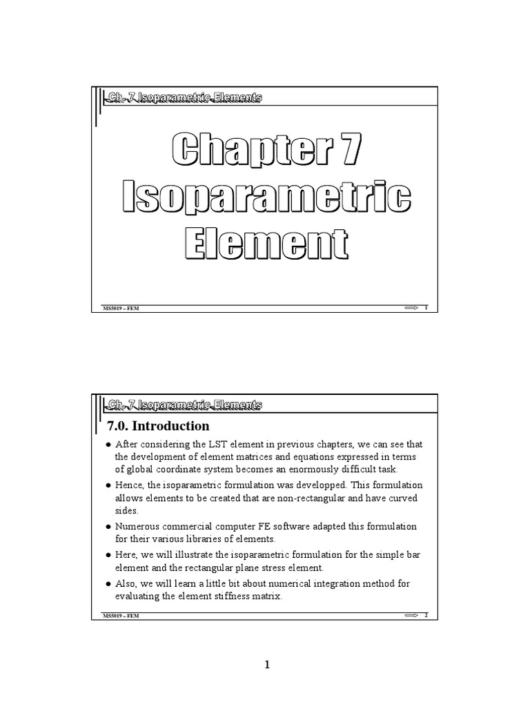 CH 7 Isoparametric Elements 09 | PDF | Finite Element Method | Matrix (Mathematics)