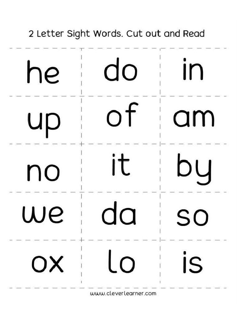 2 0 3 Letter Word Worksheet | PDF