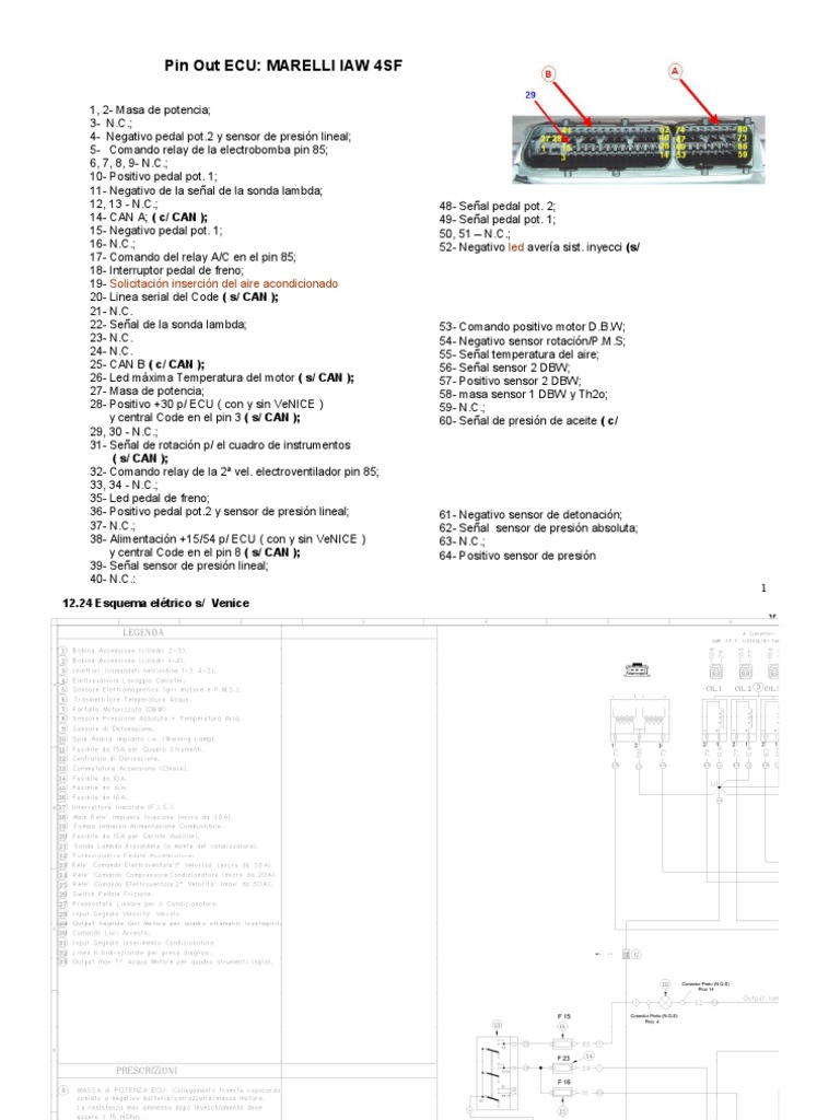 CENTRALITA-Diagramas Electricos IAW 4SF | PDF