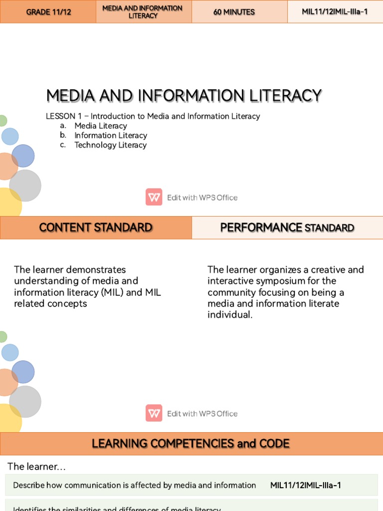 Lesson 01 Introduction To Media and Information Literacyjim | PDF ...