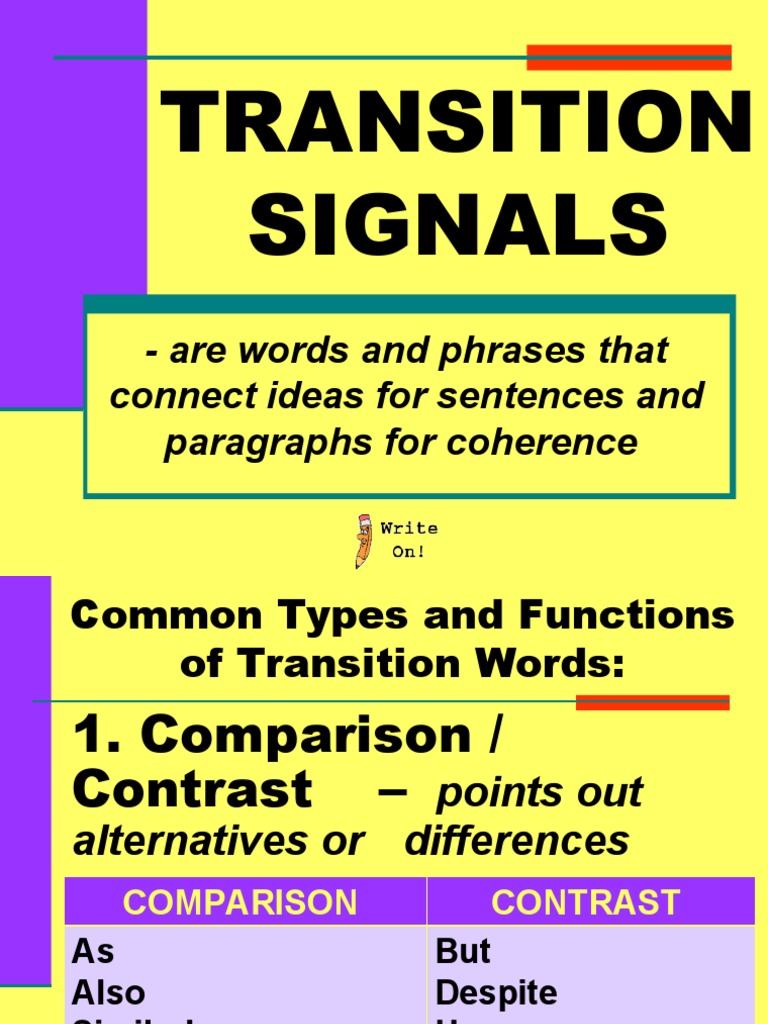 TRANSITION SIGNALS Autosaved | PDF
