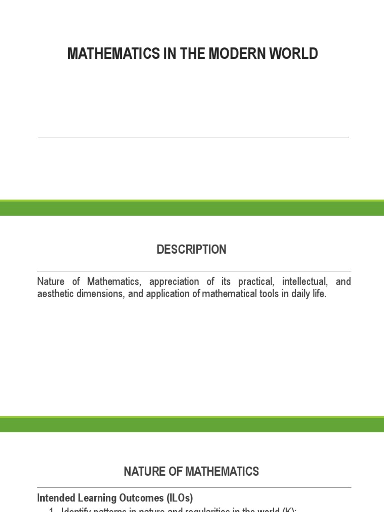 1 - Nature of Mathematics | PDF | Mathematics