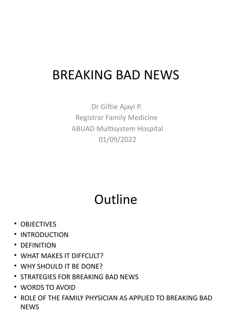 Breaking Bad News Main | PDF | Empathy | Clinical Medicine