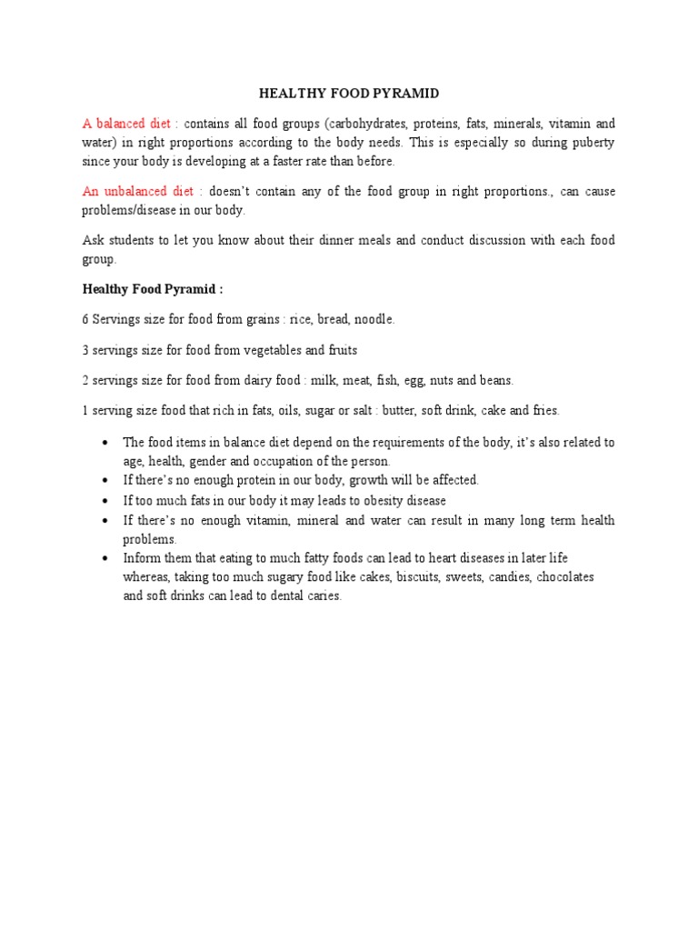 Healthy Food Pyramid | PDF | Foods | Healthy Diet