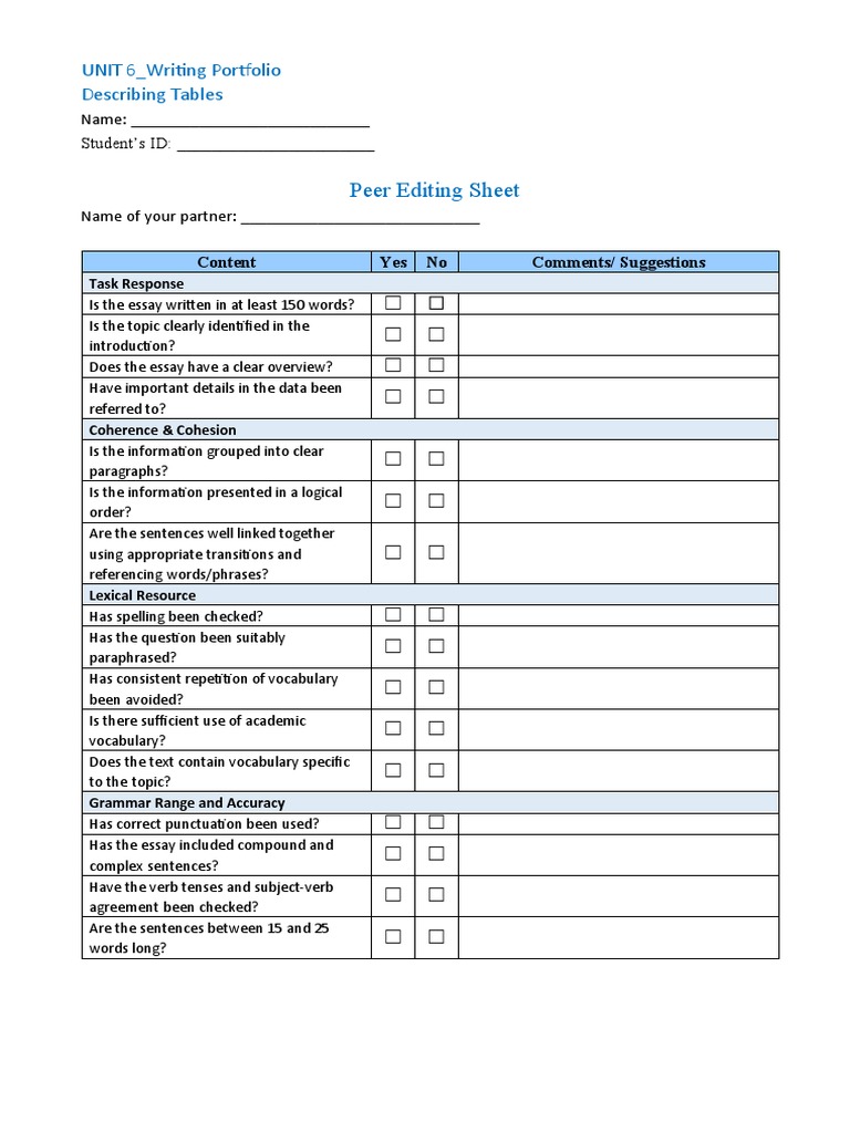 UNIT 6 - Writing - Describing Tables - Homework | PDF