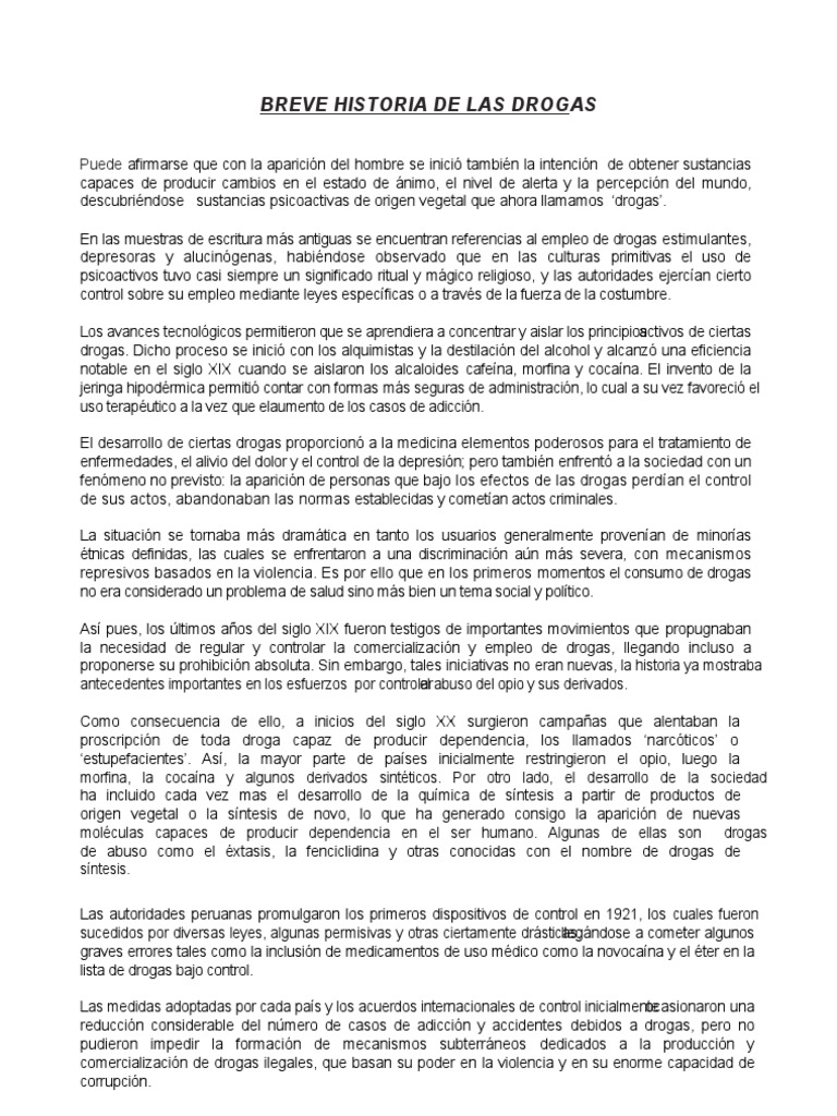 Breve Historia De Las Drogas Descargar Gratis Pdf Drogas Cocaína