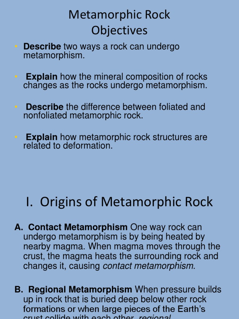 ES - Section 4.4 pg.106-111 (Metamorphic Rock) | PDF | Social Science ...