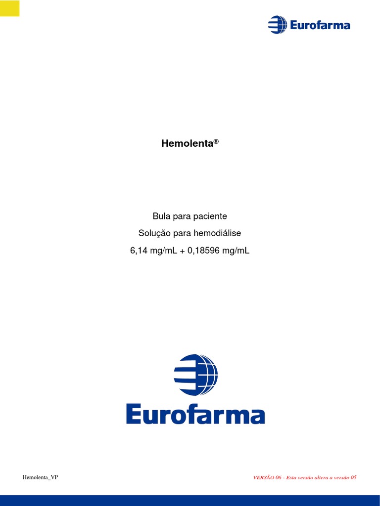 Bula Hemolenta | PDF | Hemodiálise | Química