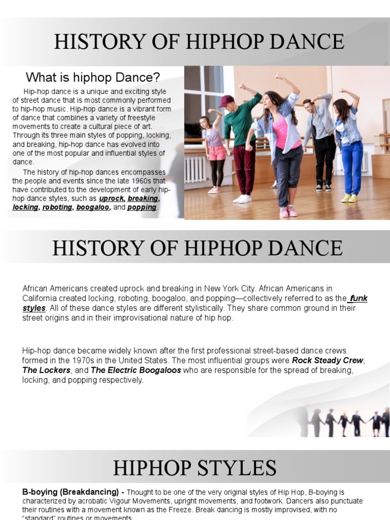 History of Hiphop Dance | PDF | Hip Hop Music | Rapping