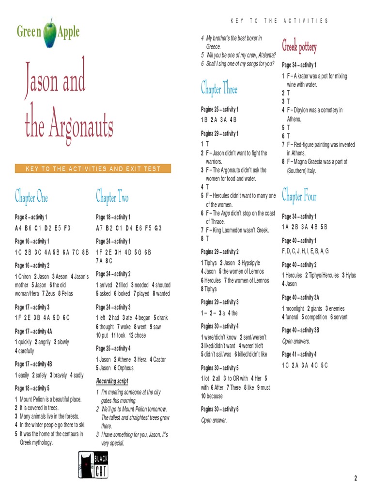 GA-Jason KEY TEST | PDF | Jason | Argonauts