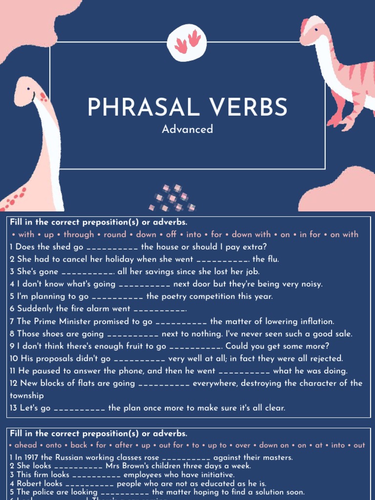 Advanced Phrasal Verbs Exercises | PDF | Adverb