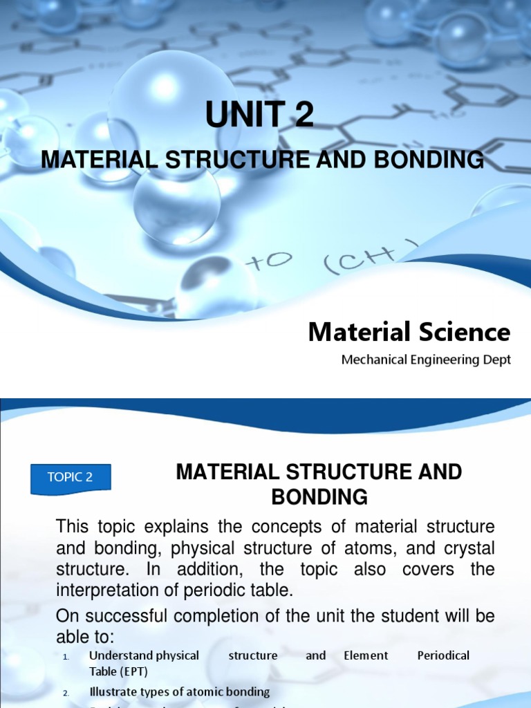 Material Structure and Bonding Overview | PDF | Atoms | Ion