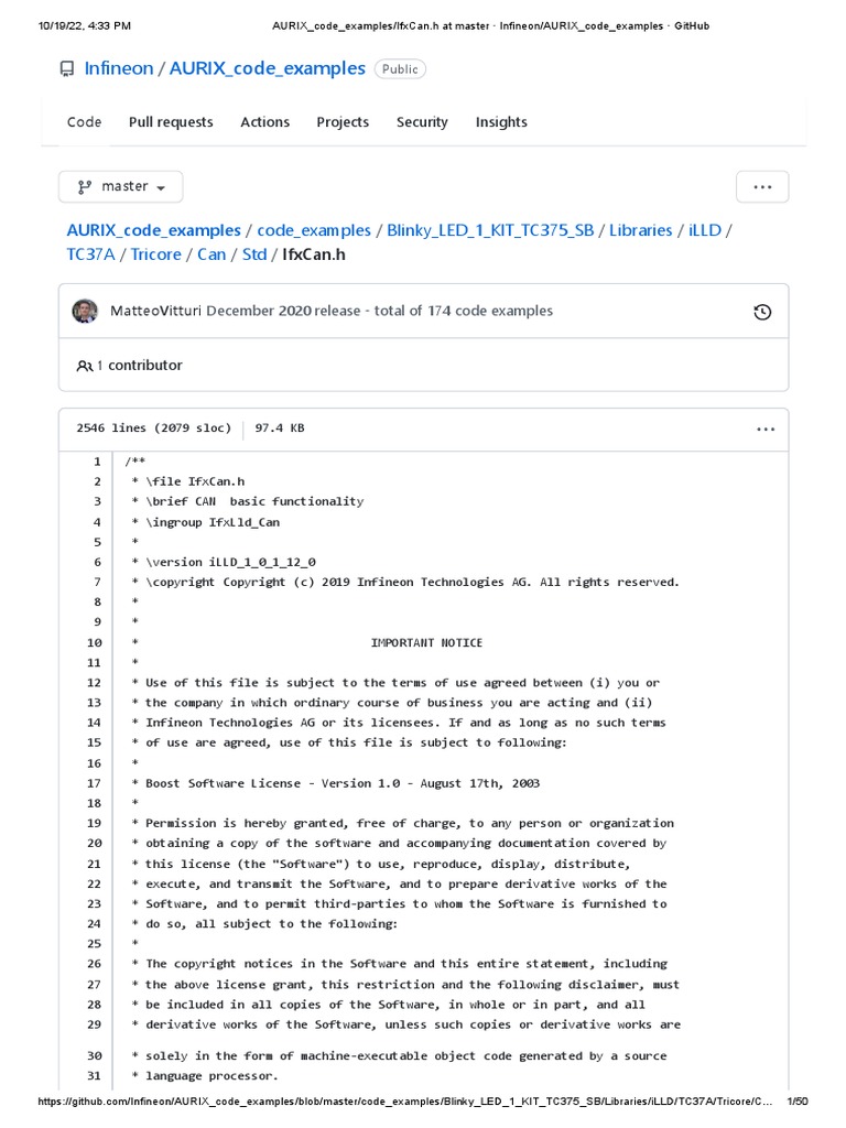 AURIX - Code - Examples - IfxCan.h at Master Infineon - AURIX - Code - Examples GitHub | PDF ...
