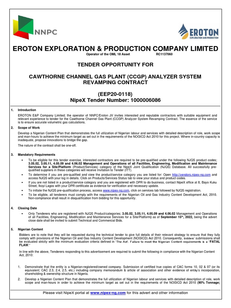 Eroton - Cawthorne Channel Gas Plant (CCGP) Analyzer System Revamping ...