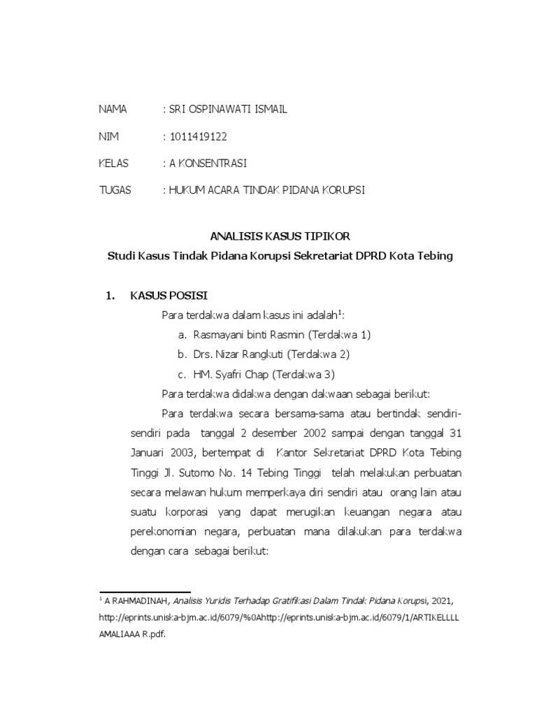 Analisis Kasus Tipikor Ospin | PDF