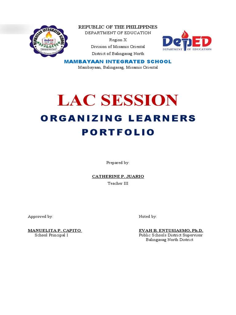 Lac-session-Organizing Learners Portfolio | PDF | Learning | Cognitive Science