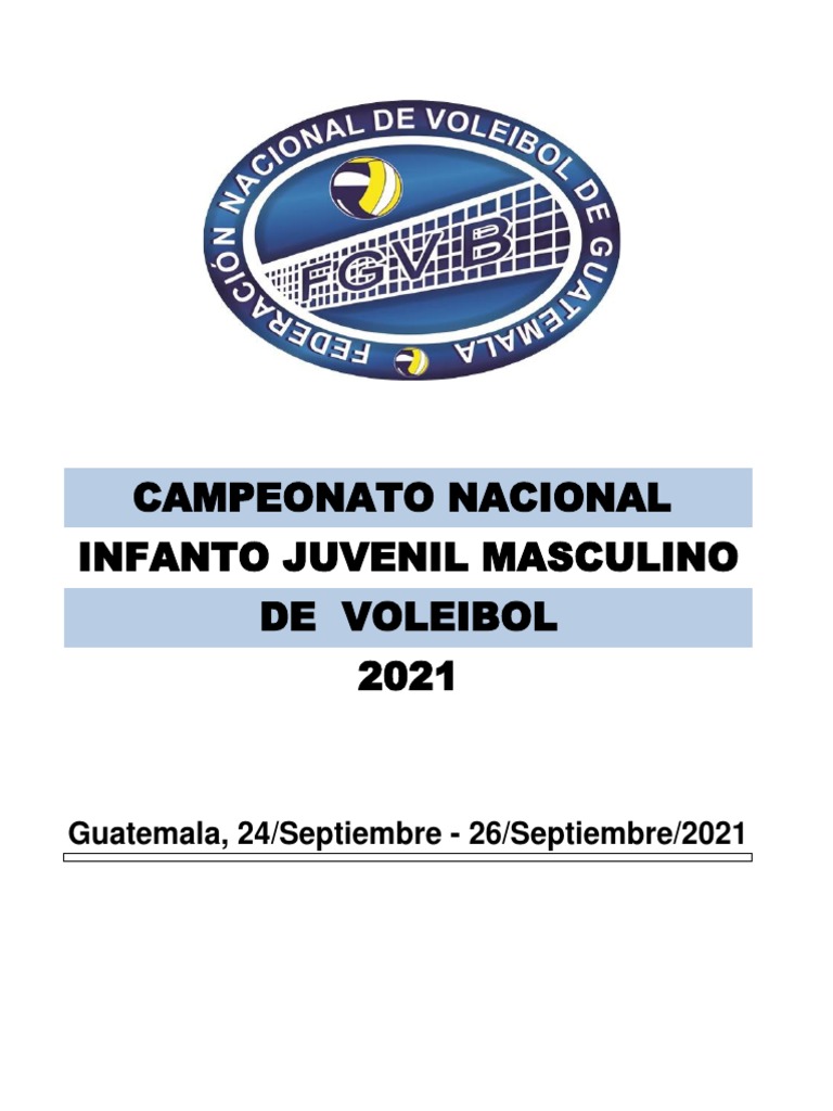 Camp Nac Infanto Juv Masc VB 2021 | PDF | Guatemala | Vóleibol