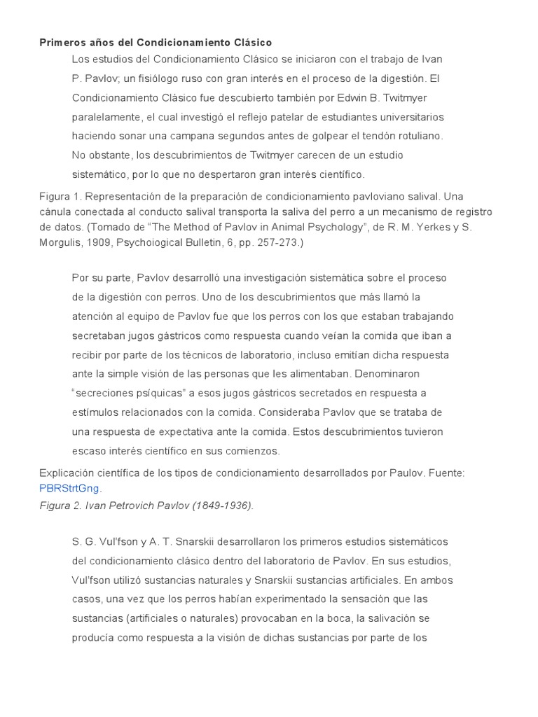 Condicionamiento Clasico 2021 | PDF | Experimentar | Conceptos psicologicos