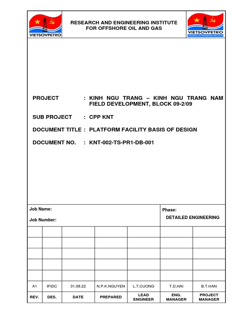 KNT-002-TS-PR1-DB-001 - A1 - Platform Facility Basis of Design | PDF