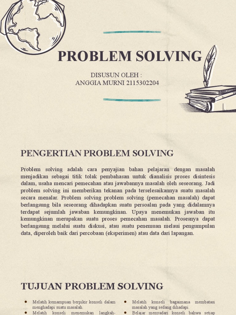 Tugas PPT Problem Solving - Anggia Murni - Nim 2115302204 | PDF